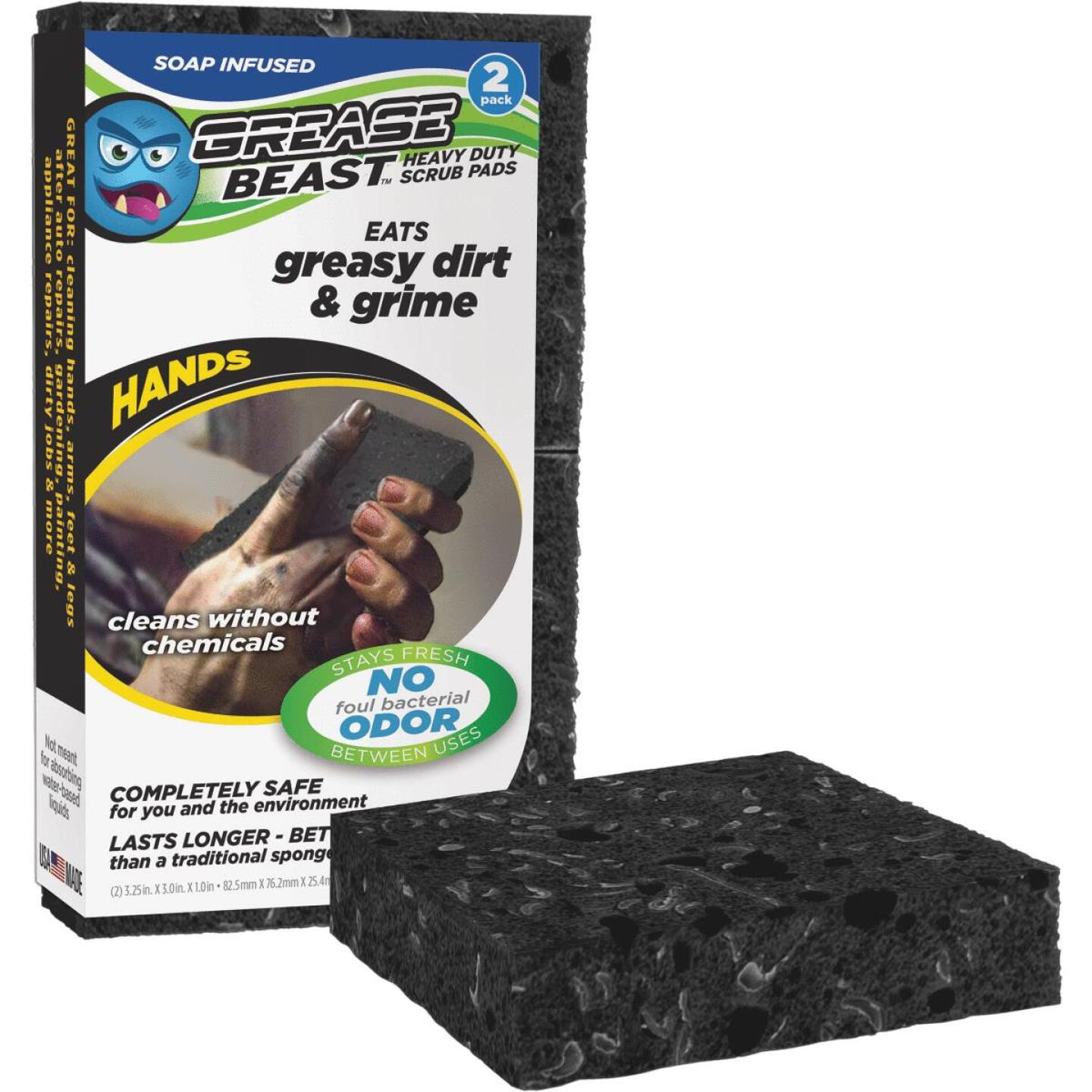Grease Beast Hand Scrub Pad (2 Pack) - Serving WA, ID, NY, ID - Early ...