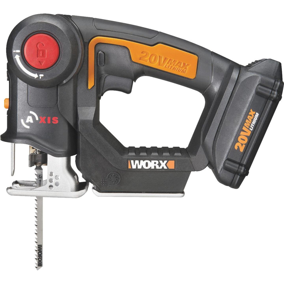 WORX 20 Volt Axis Lithium-Ion Cordless Jigsaw/Reciprocating Saw Kit ...